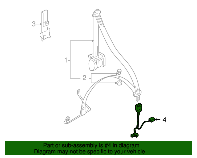 2006-2013 Audi Seat Belt Receptacle 8P4-857-755-H-01C | AutoNationParts.com