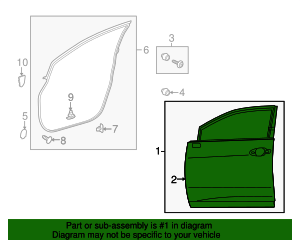 2010-2015 Lexus | Door Shell | 67001-0E070 | OEM Vehicle Parts