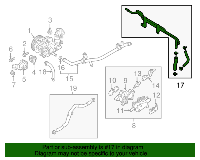 2017-2023 Hyundai Engine Coolant Pipe 25460-03HA0 | QuirkParts