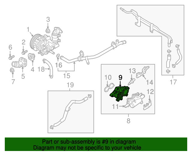 25620-03HC0 - Engine Coolant Outlet Flange 2017-2023 Hyundai ...