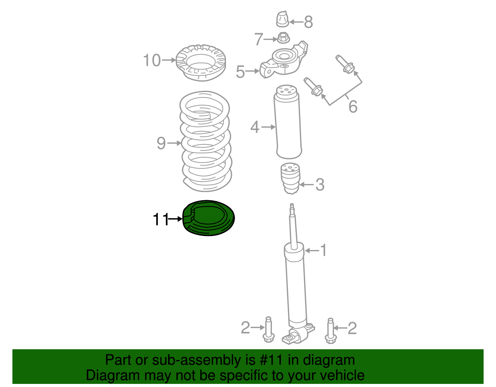 FR3Z-8321-A - Lower Spring Insulator 2015-2024 Ford Mustang | Big 3 ...