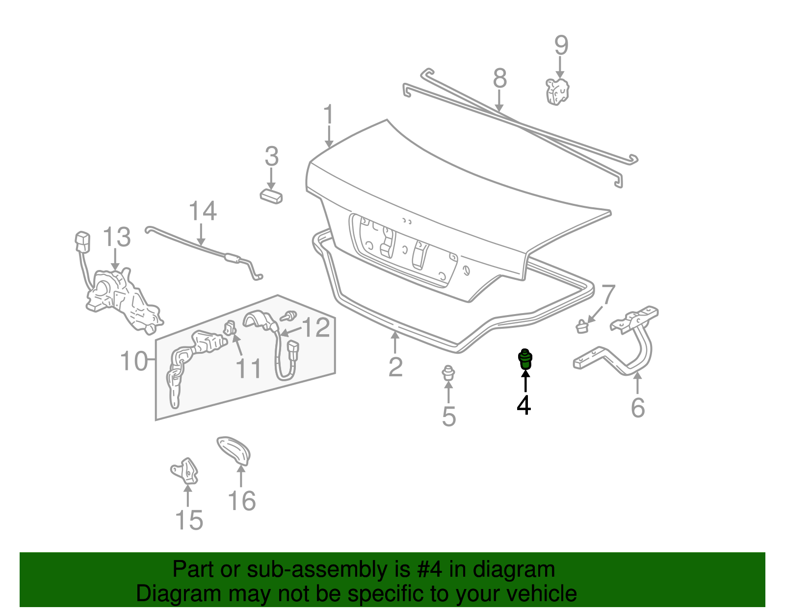 Genuine OEM Acura - Hood Bumper Part# 74827-SP0-000 | Acura Parts For Less