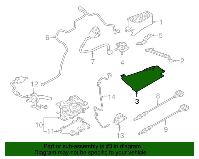8W0-201-308-C - Vapor Canister Bracket 2017-2018 Audi | AutoNationParts.com