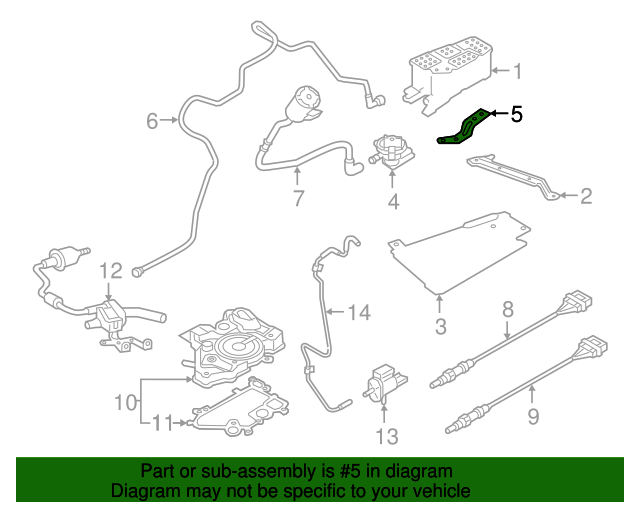 8W0-201-827-F - Evaporative Emissions System Pressure Sensor Bracket ...
