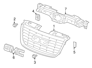 2007-2014 GMC Front Upper Grille 22761715 GM | GMPartsDirect.com