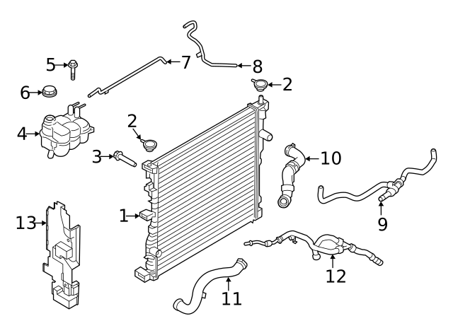 2020 Ford Police Interceptor Utility Engine Coolant Overflow Hose ...