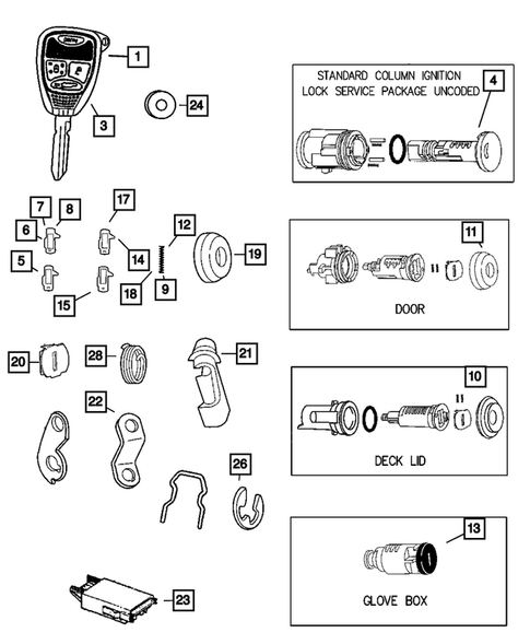 Lock Cylinders and Keys for 2007 Dodge Magnum | Mopar Factory Parts