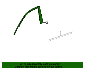 19351544 - Front Passenger Side Door Window Frame Rear Applique 2009 ...