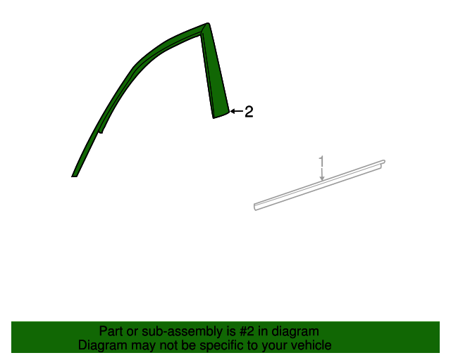 19351544 - Front Passenger Side Door Window Frame Rear Applique 2009 ...