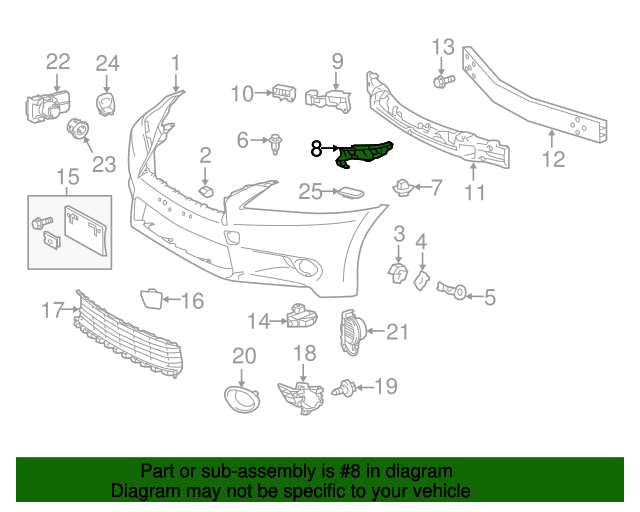 52535-30230 - Side Retainer - 2013-2015 Lexus | MyLexusParts
