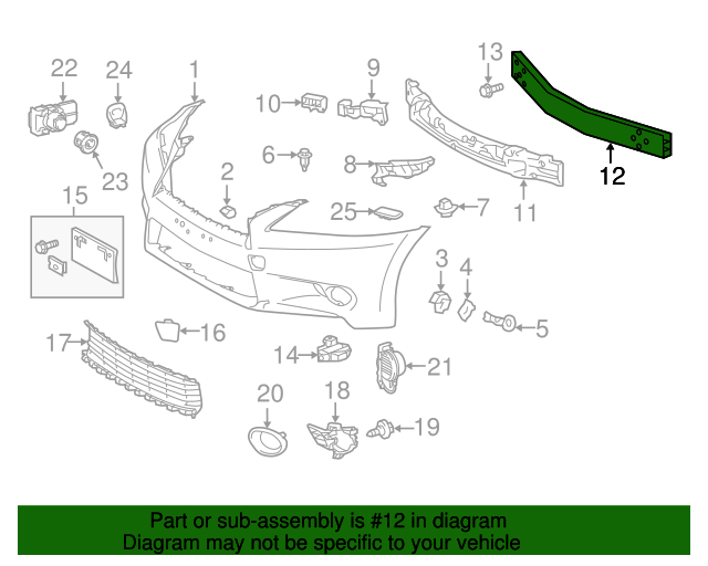 2013-2015 Lexus Bumper Impact Bar 52131-30310 | AutoNationParts.com