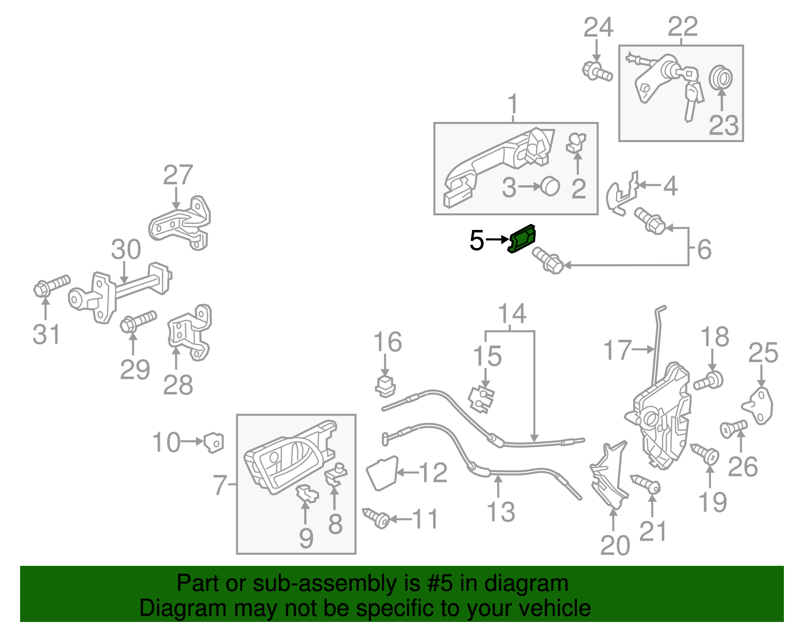2014-2017 Honda Odyssey Handle, Outside Spacer 72146-TK8-A00 | Honda ...