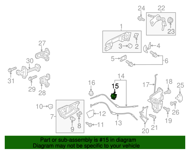 2006-2020 Honda Clip, Latch Cable 90691-SJD-003 | OEM Parts Online