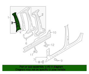 8V5-810-199 - Body B-Pillar 2015-2020 Audi | AutoNationParts.com