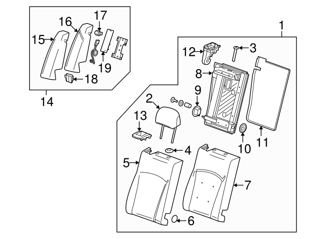 20930242 GM Light Cashmere Rear Seat Head Restraint | GM Parts Store
