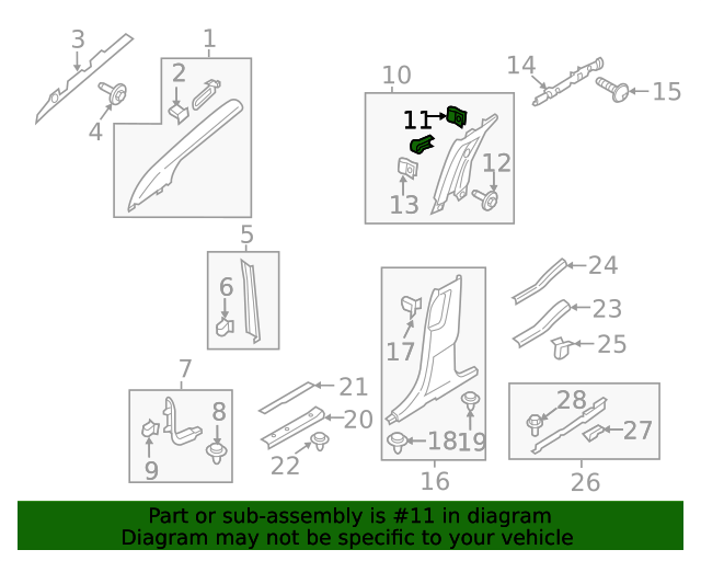 2015-2024 Ford Upper Center Pillar Trim Retainer Clip W714113-S439 ...
