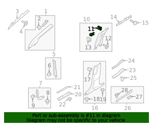 Ford W714113-S439 - Upper Center Pillar Trim Retainer Clip - 2015-2023 ...