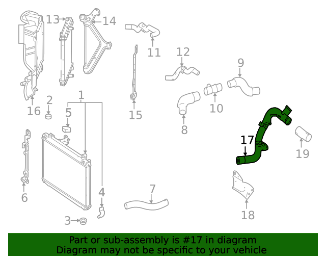 2017-2020 Toyota Mirai Engine Coolant Pipe 16BF6-77011 | Toyota Parts ...