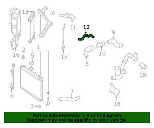 16B97-77030 - Drive Motor Inverter Radiator Hose - 2016-2020 Toyota ...
