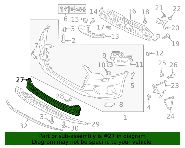 4K0-807-683-9B9 - Lower Grille 2019-2023 Audi | Audi OEM Parts