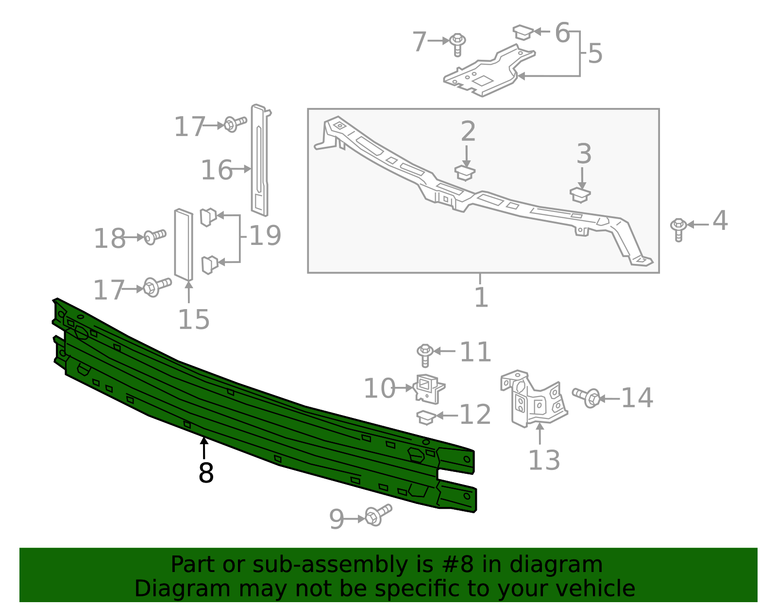 2022-2024 GM Front Bumper Impact Bar 84502908 GM | GMPartsDirect.com