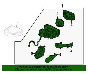 2022 Nissan Versa Mirror Assembly 96302-5EE9B | Team Nissan Inc.