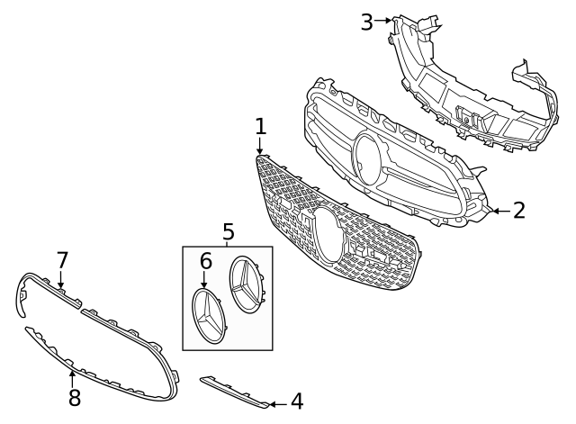 213-880-20-08 - Grille Emblem 2021-2023 Mercedes-Benz | AutoNationParts.com