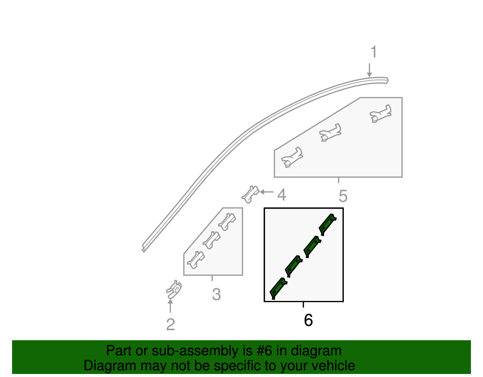 91570-SJD-003 - Roof Molding Clip 2006-2011 Honda Civic | Honda Parts ...