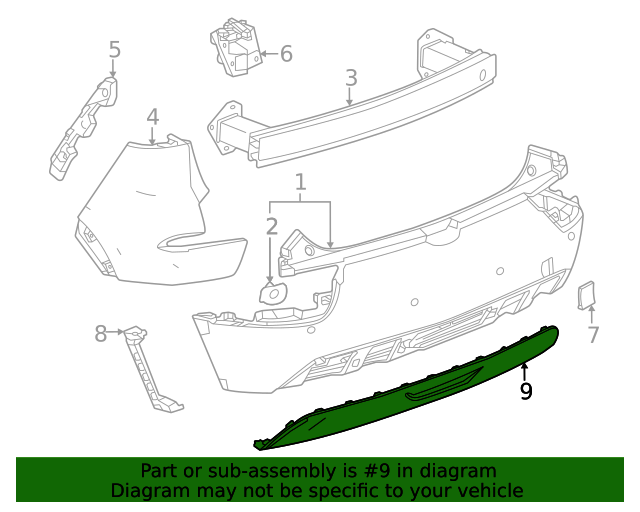 2022-2023 Chevrolet Bolt EUV Bumper Trim 42739853 | AutoNationParts.com