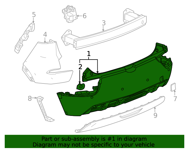 2022-2023 Chevrolet Bolt EUV Rear Bumper Lower Fascia 42739841 ...