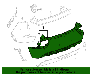 2022-2023 Chevrolet Bolt EUV Rear Bumper Lower Fascia 42739841 GM ...