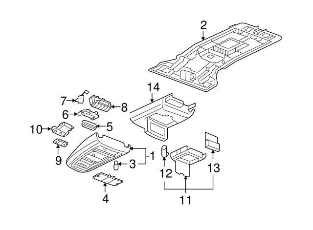 2007-2008 Chevrolet Uplander Overhead Console 15856214 | QuirkParts