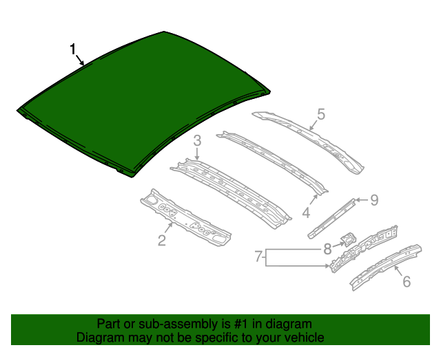 2016-2018 Toyota Roof Panel 63111-WB001 | Toyota Parts