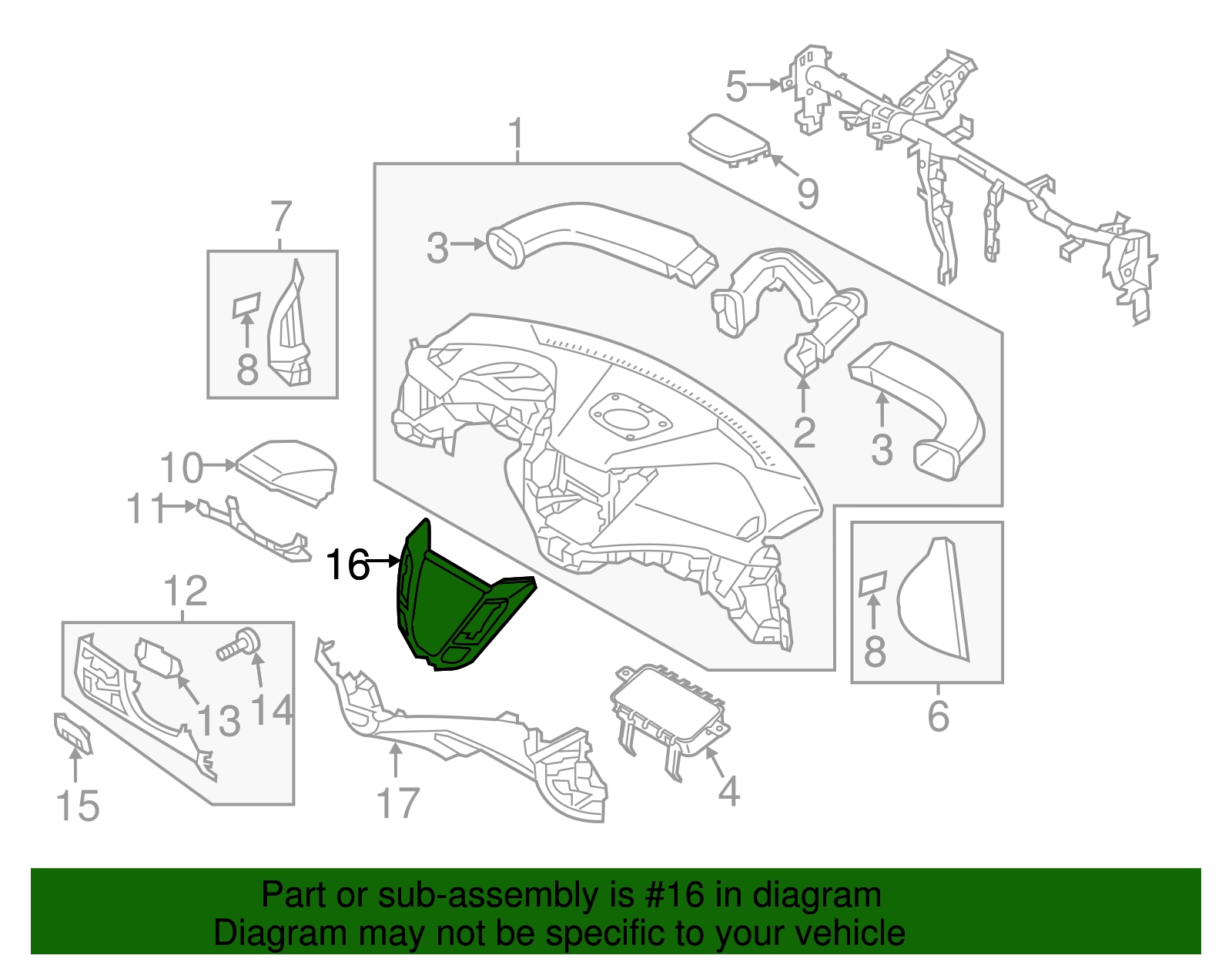 2012-2016 Hyundai Veloster Center Bezel 84740-2V100-RDR | Hyundai ...