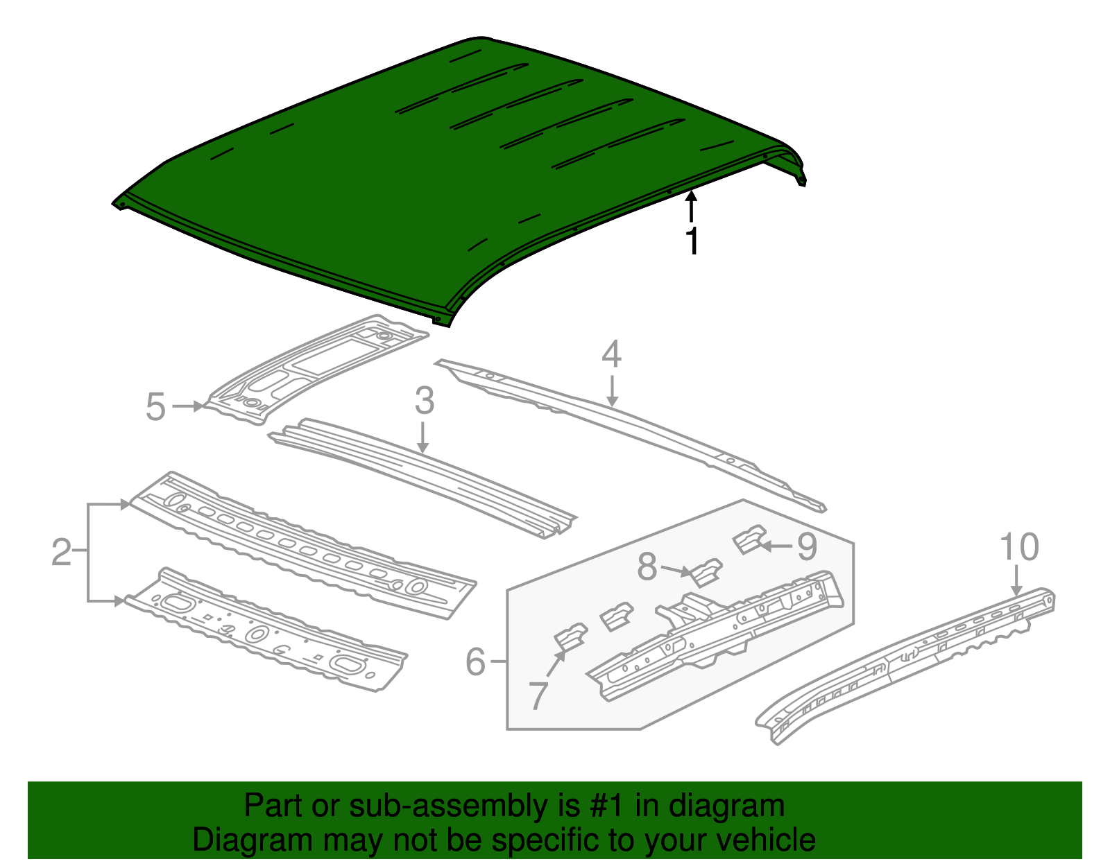 2014-2019 GM Roof Panel 22914836 | GM Parts Center