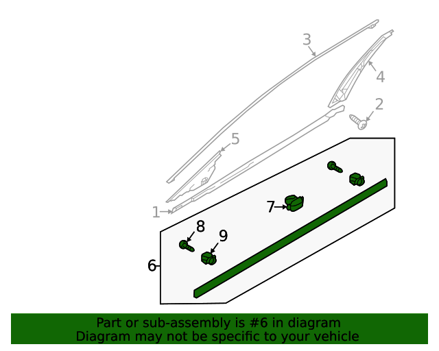 Genuine Molding Assembly W Line Front Dr Right-hand for 2017-2022 ...