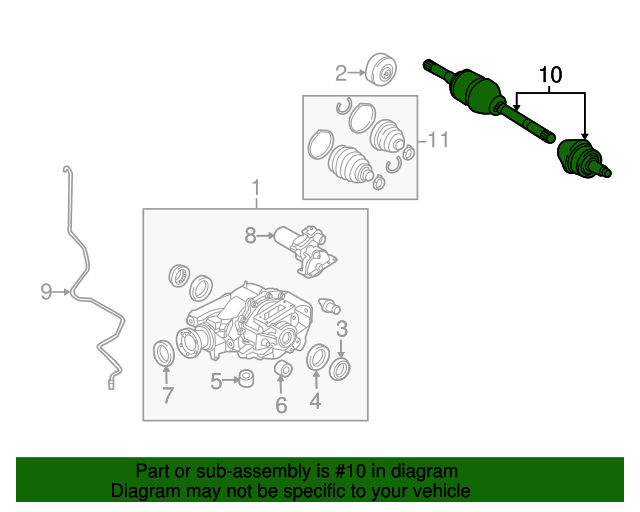 Genuine OEM Axle Assembly Part# TOB500310 Fits 2006-2012 Land Rover ...