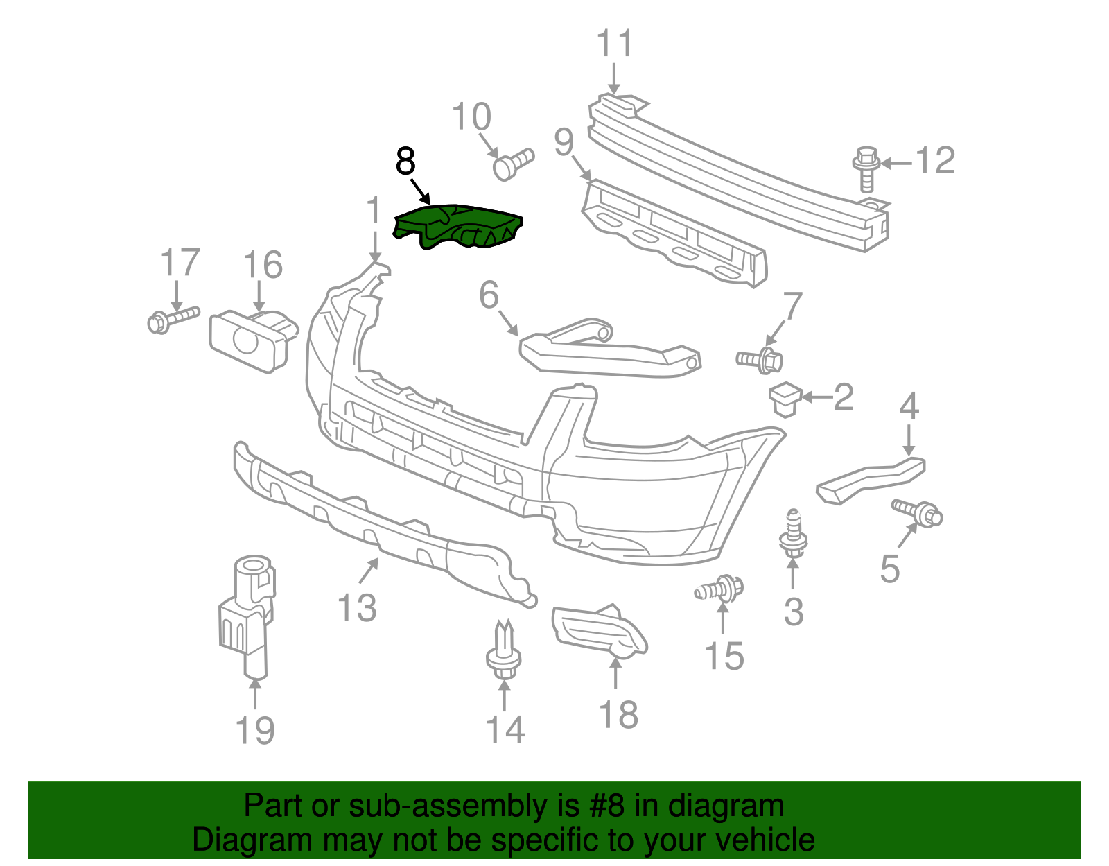 71191-S9V-A10 - 2006-2008 Honda Pilot - Stiffener R Front Bumper Side ...