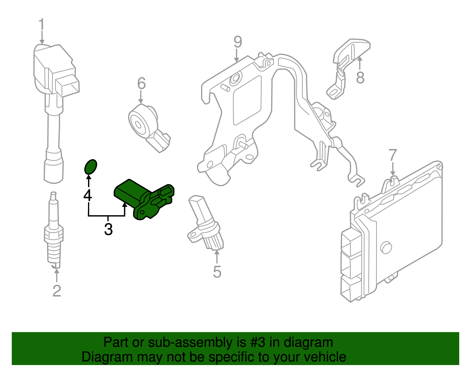 23731-3JT7A - 2014-2015 Nissan Pathfinder - Camshaft Position Sensor ...