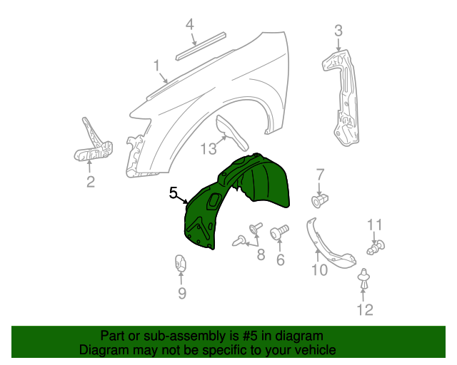 Audi OEM Fender Liner Part# 8E0-821-171-F | OEM Vehicle Parts