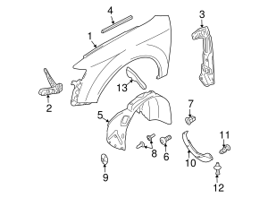 8E0-821-135-C - Fender Bracket 2005-2009 Audi | AutoNationParts.com
