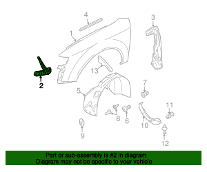 2005-2009 Audi Fender Front Bracket 8E0-821-135-C | OEM Parts Online