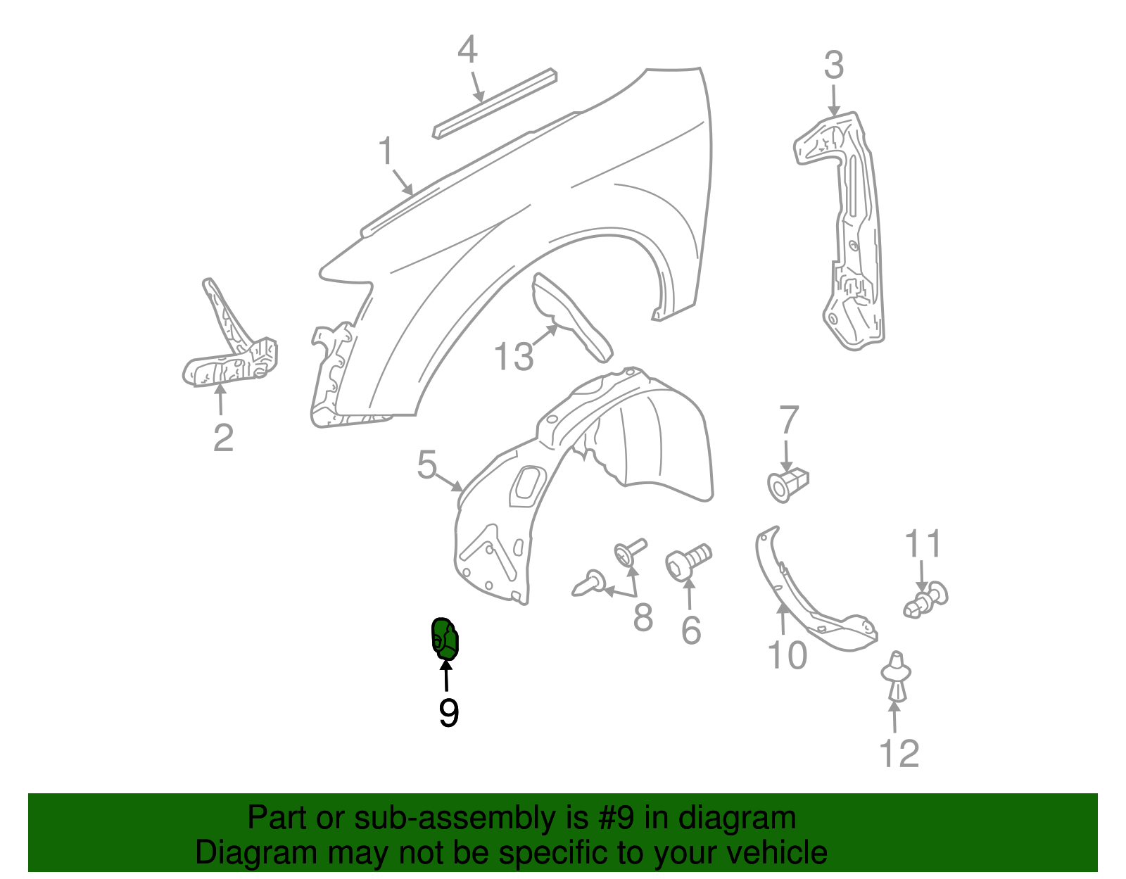 1992-2015 Audi Fender Liner Clip 4A0-805-163 | TascaParts.com