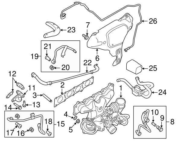 Genuine OEM Exhaust Manifold Part# LR074185 Fits 2012-2019 Land Rover ...