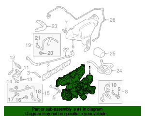 2012-2019 Land Rover Exhaust Manifold Turbocharger 2.0L LR2 Discovery ...