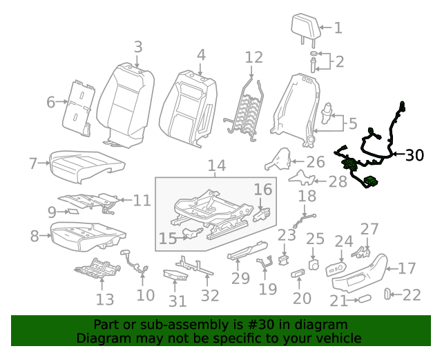 Driver Seat Wiring Harness 84914098 | GMPartsDirect.com