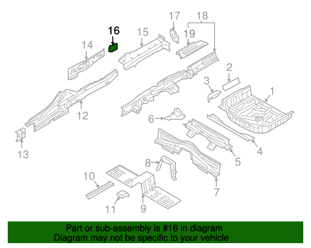 65552-3M000 - Rail End Reinforcement - 2015-2017 Kia K900 | Kia Auto Parts