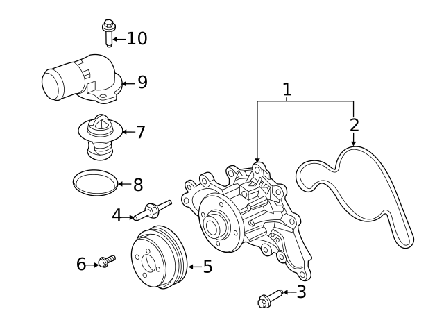 2020-2021 Ford Water Pump Assembly LC3Z-8501-A | TascaParts.com