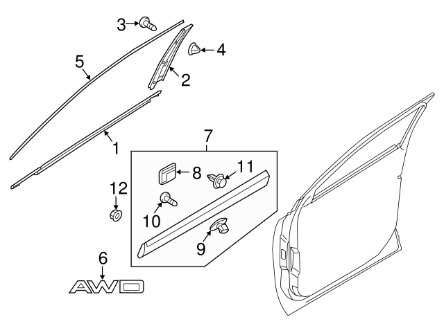 2016-2020 Kia Sorento Body Side Molding 87722-C6000 | OEM Parts Online