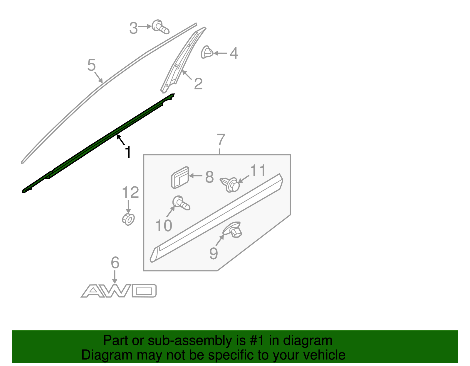 82220-C5000 - Belt Molding 2016-2020 Kia Sorento | Kia.Parts Store